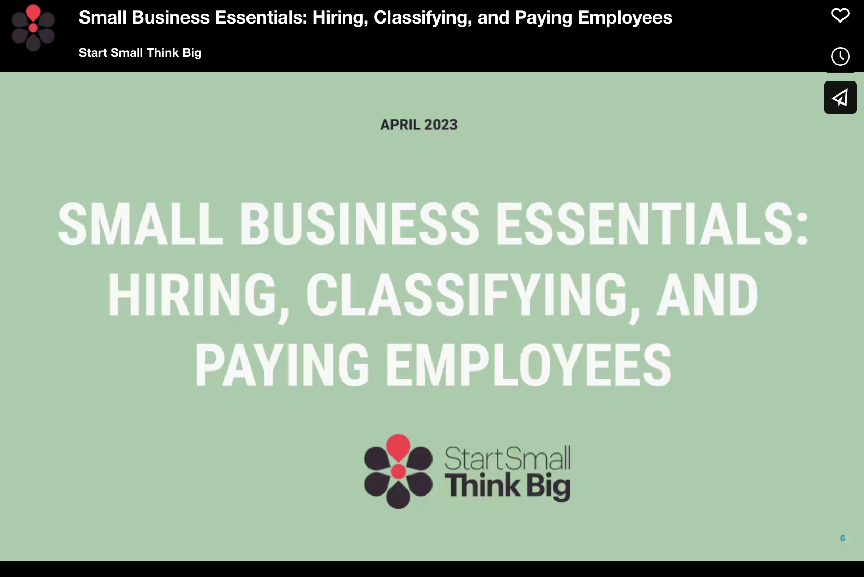 Video Library | Start Small Think Big